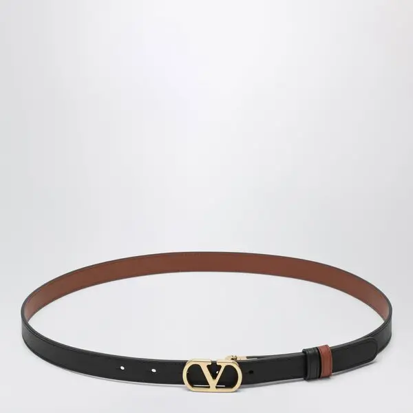 Valentino Garavani Caramel Reversible Vlogo Signature Belt - Black