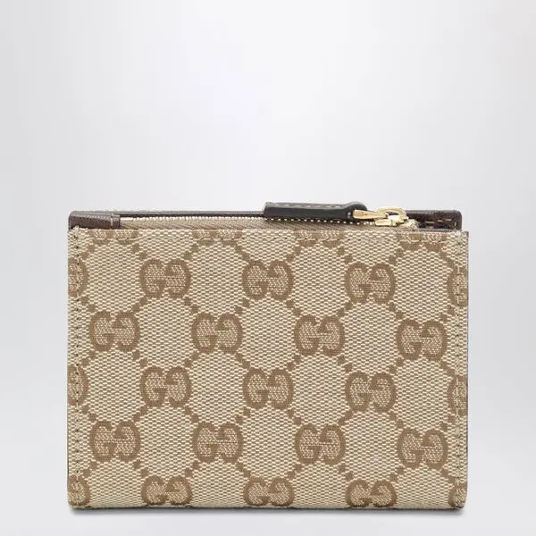Gucci Small Wallet With Gg Fabric Horsebit - Cream