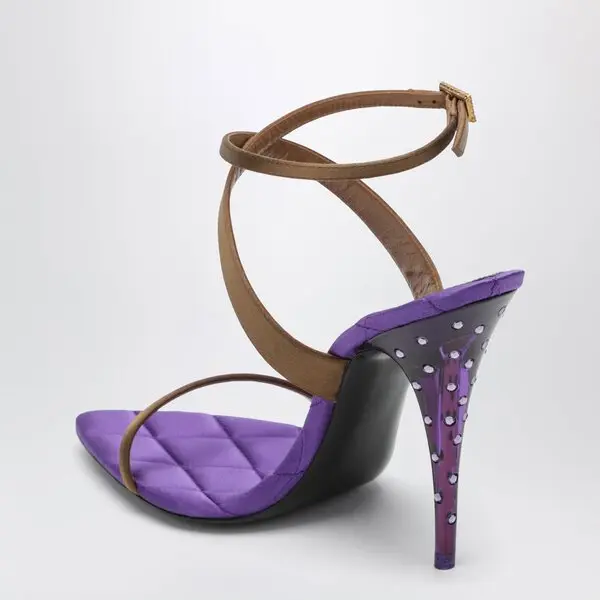Saint Laurent Cognac-colored Ivresse Sandals In Crãªpe Satin - Brown