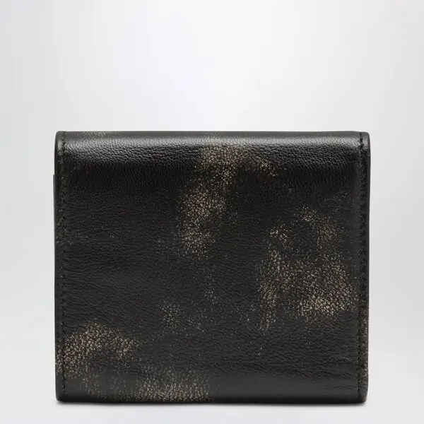 Miu Miu Coffee-coloured Three-compartment Wallet With A Vintage Look