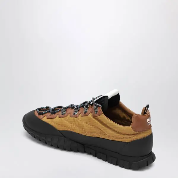Miu Miu Sneakers In Technical Ripstop Fabric, Mustard