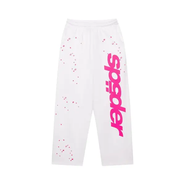 SP5DER Fractured Logo Wide Leg Sweatpant - White