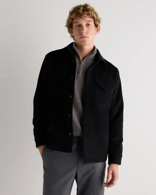 Quince Wool Cashmere Overshirt - Black
