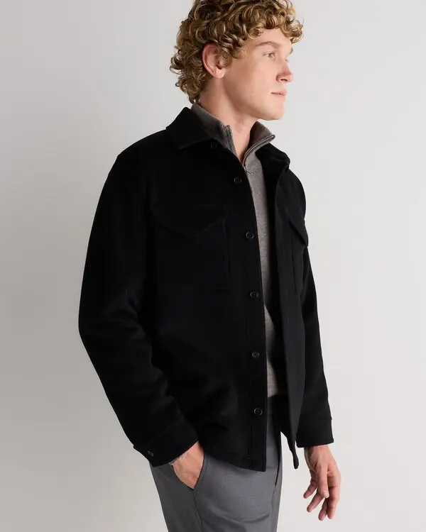Quince Wool Cashmere Overshirt - Black