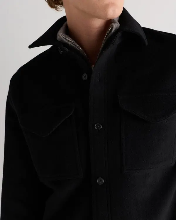 Quince Wool Cashmere Overshirt - Black