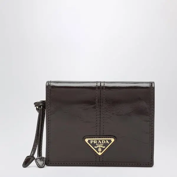 Prada Small Dark Calfskin Wallet - Brown