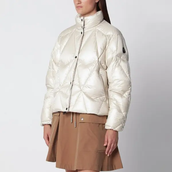 Moose Knuckles Iceberg Quilt Down Alabaster Nylon Down Jacket