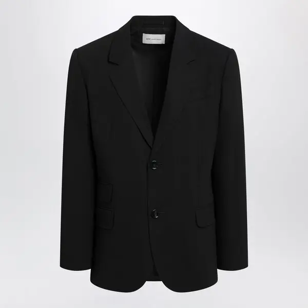 AMI Paris Straight Wool Blazer - Black