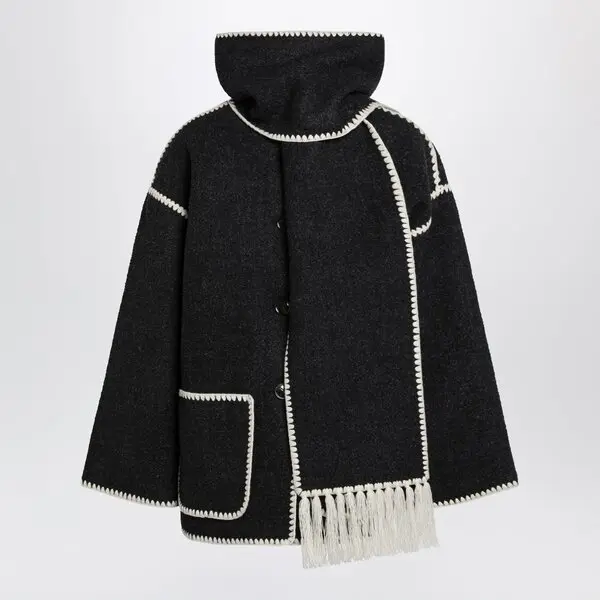 TOTEME Dark Grey Melange Jacket With Scarf