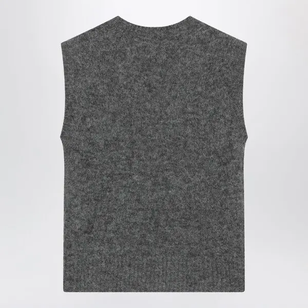 AMI Paris Vest Grey Melange In Alpaca And Wool Blend