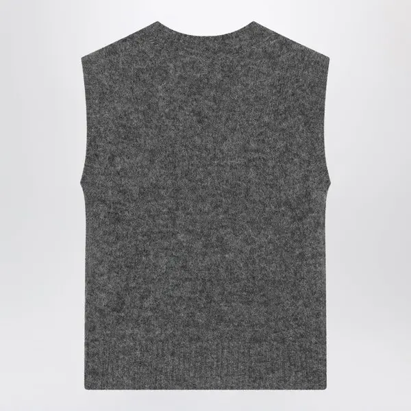 AMI Paris Vest Grey Melange In Alpaca And Wool Blend - Gray