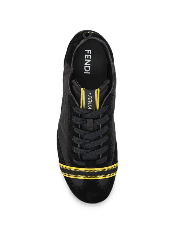Fendi Wrap Low-top Sneakers In Suede And Fabric