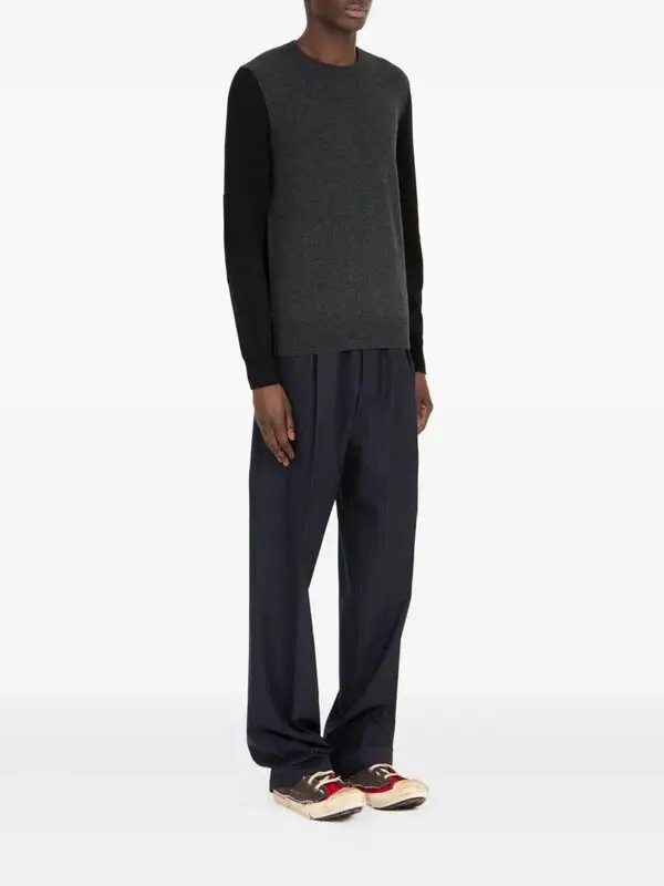 MAISON MARGIELA Two-tone Wool Pullover With Elbow Patches - Gray