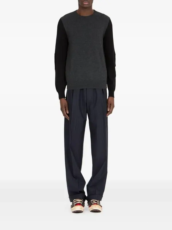 MAISON MARGIELA Two-tone Wool Pullover With Elbow Patches - Gray