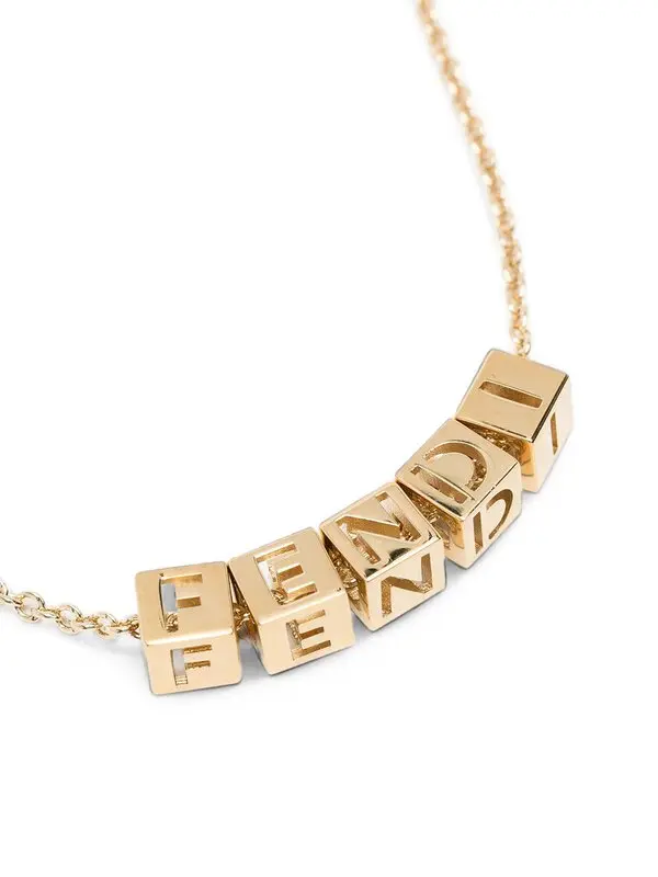 Fendi Collana Faces In Metallo Color Oro