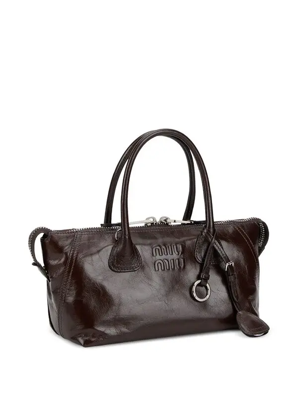 Miu Miu Borsa Tote In Pelle Con Logo In Rilievo
