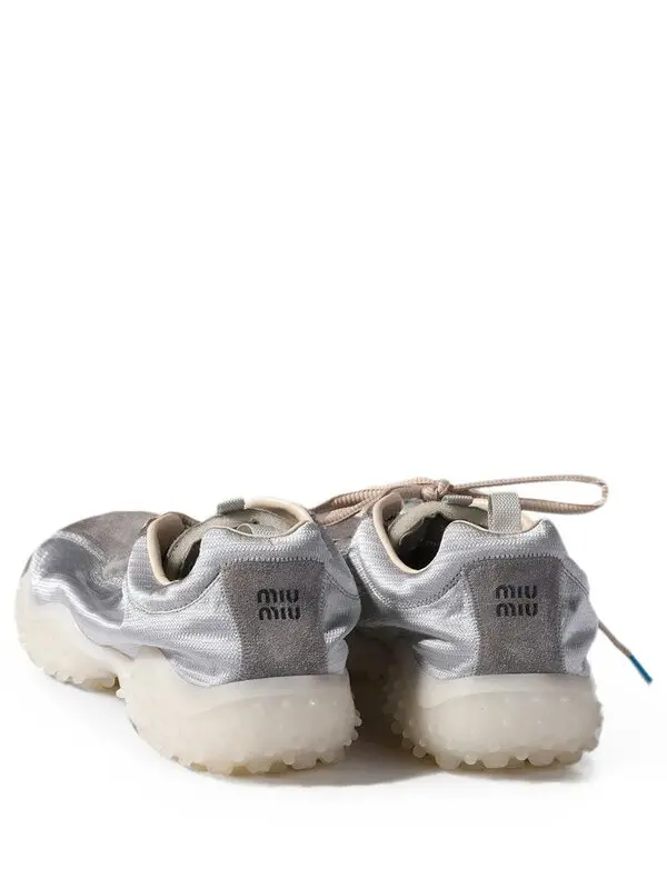Miu Miu Nylon And Suede Sneakers - Gray
