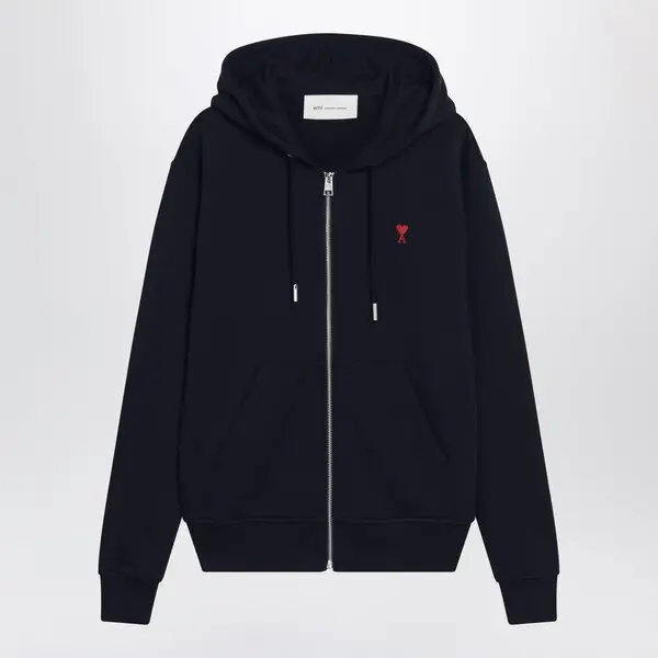 AMI Paris De Coeur Hoodie Midnight - Blue