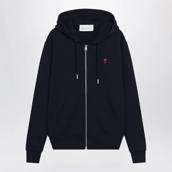 AMI Paris De Coeur Hoodie Midnight - Blue