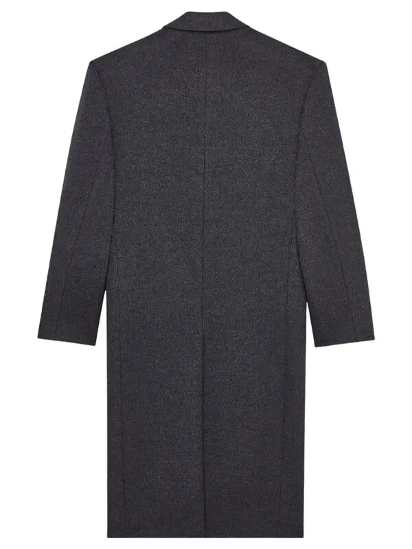 Saint Laurent Cappotto In Feltro Di Lana Pettinata Double-face
