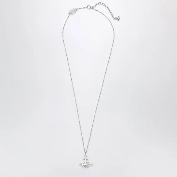 VIVIENNE WESTWOOD Platinum Orb Pendant Necklace With Crystals - Silver