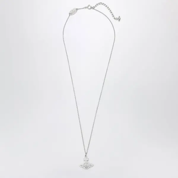 VIVIENNE WESTWOOD Platinum Orb Pendant Necklace With Crystals - Silver