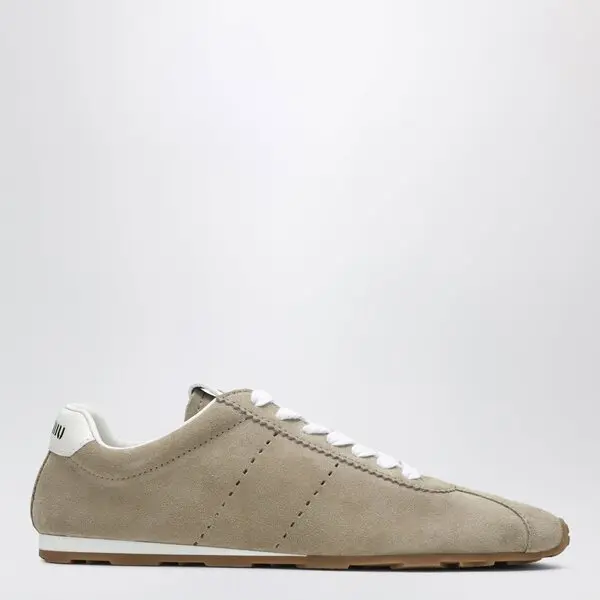 Miu Miu Plume Desert Suede Sneakers - Cream