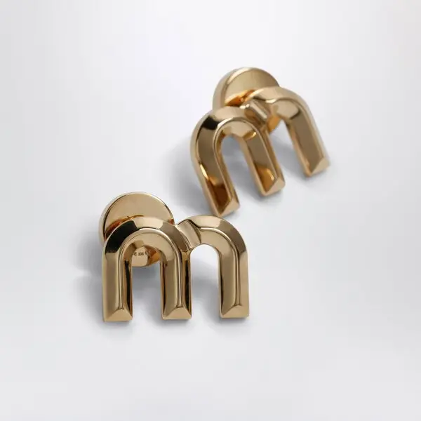 Miu Miu Gold Brass Earrings - Silver