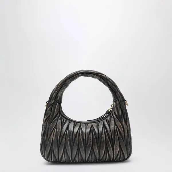 Miu Miu Coffee Wander Bag In Quilted Nappa