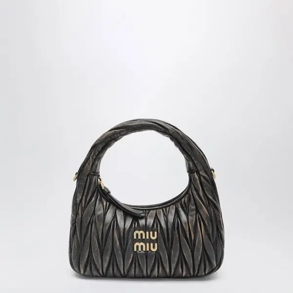 Miu Miu Coffee Wander Bag In Quilted Nappa - Brown