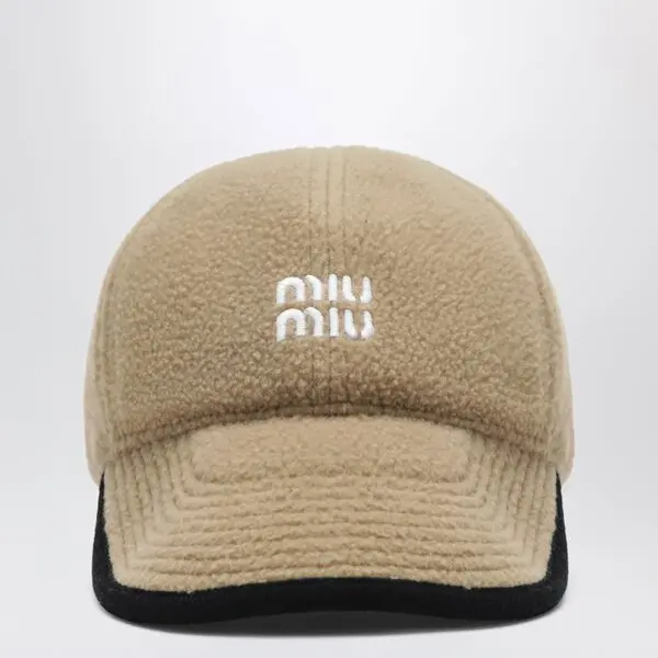 Miu Miu Camel Fleece Baseball Hat - Cream