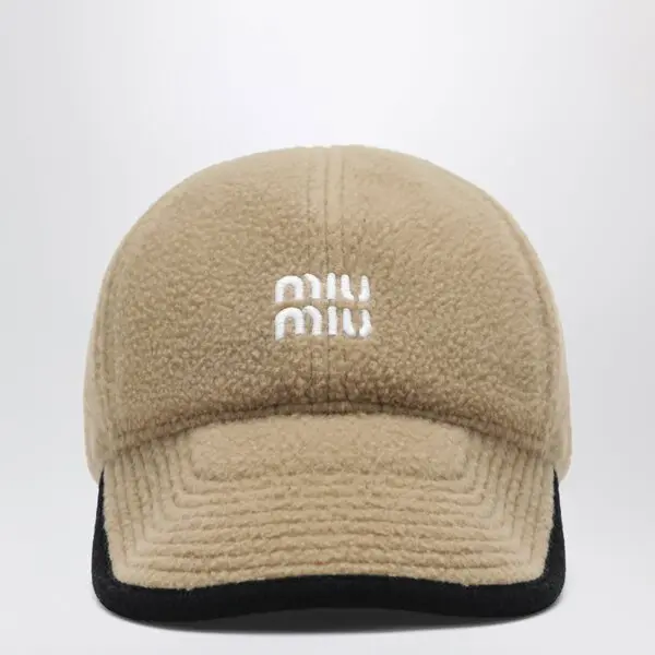 Miu Miu Camel Fleece Baseball Hat - Cream