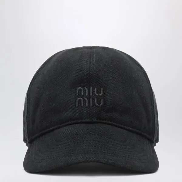 Miu Miu Cotton Baseball Cap - Black