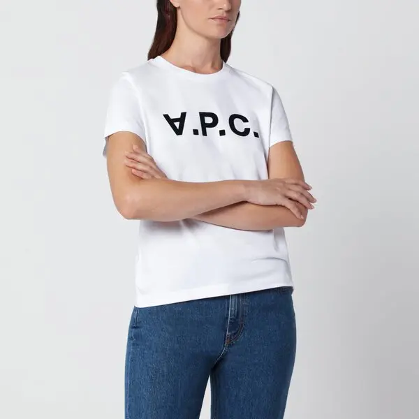 A.p.c. Cotton T-shirt With Embroidery - White