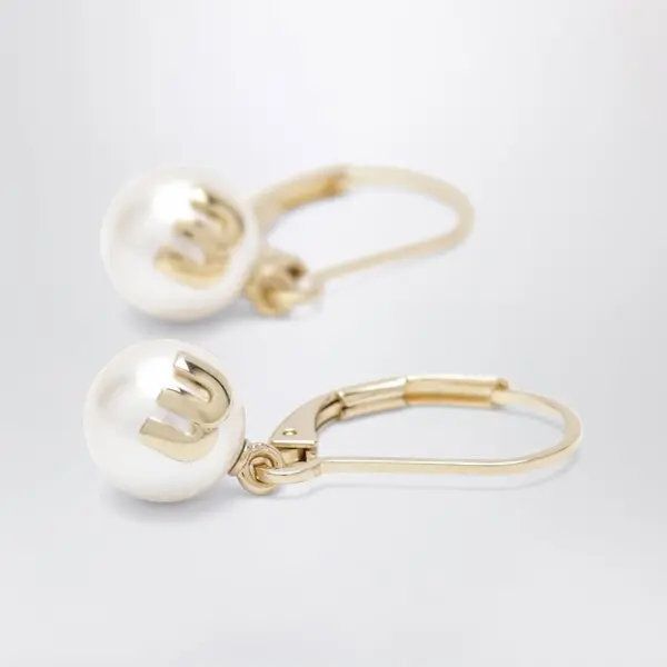 Miu Miu Gold Brass Drop Earrings