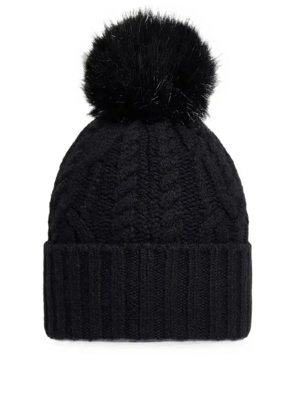 Moncler Berretto In Misto Lana E Cashmere Con Pon Pon