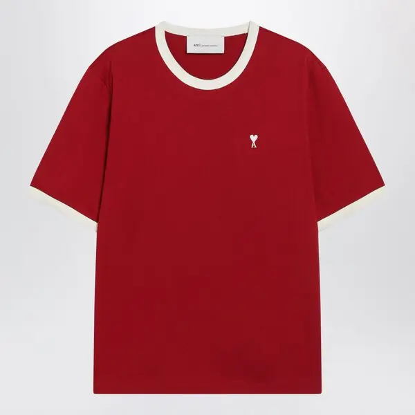 AMI Paris Ruby /ivory De Coeur Cotton T-shirt