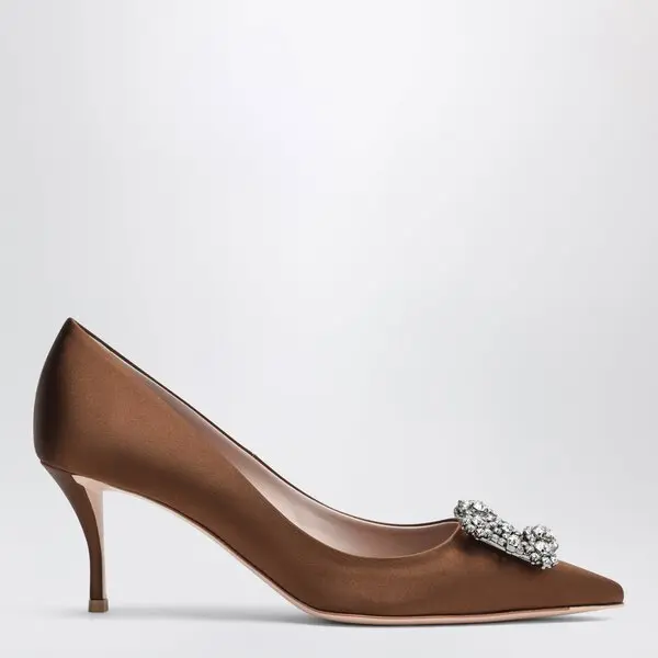 ROGER VIVIER Efflorescence Pumps In Satin - Brown