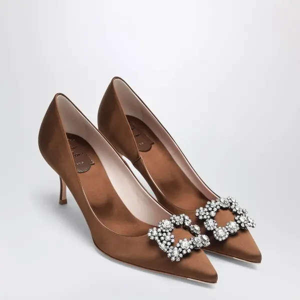 ROGER VIVIER Efflorescence Pumps In Satin - Brown