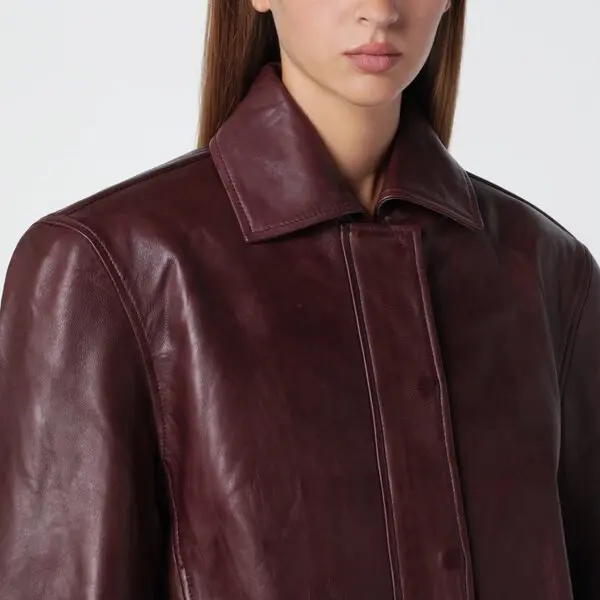 ROTATE BY BIRGER CHRISTENSEN Boxy Square Brown Leather Jacket