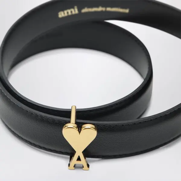AMI Paris De Cå“ur Belt In Calfskin - Black