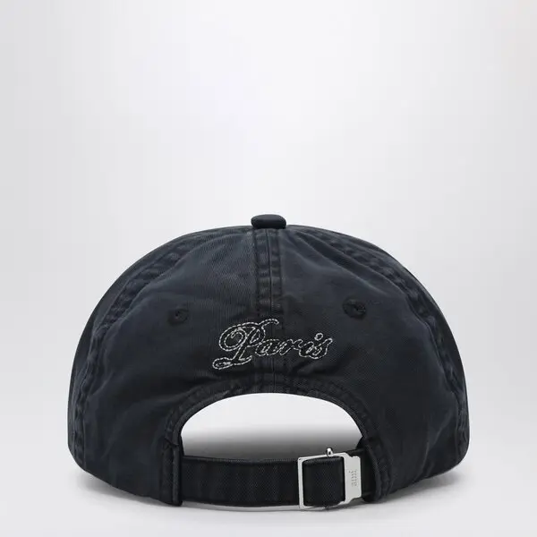 AMI Paris Faded Cotton Cap - Black