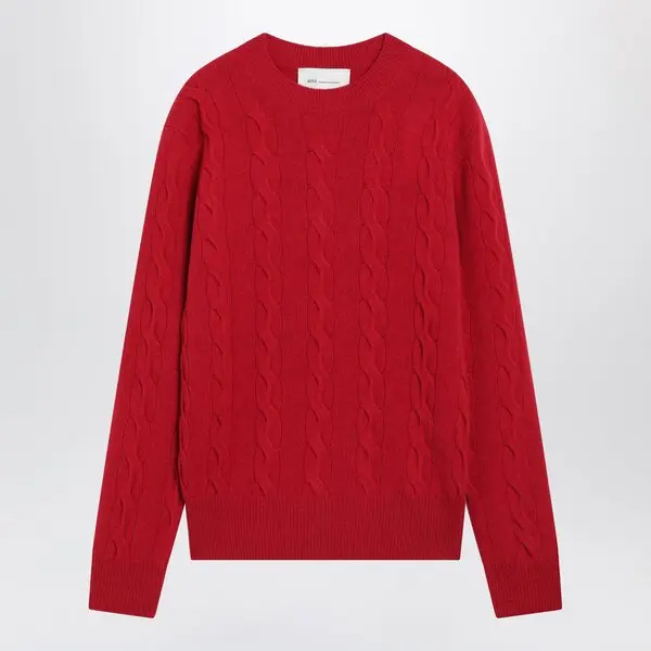 AMI Paris Merino Wool Sweater - Red