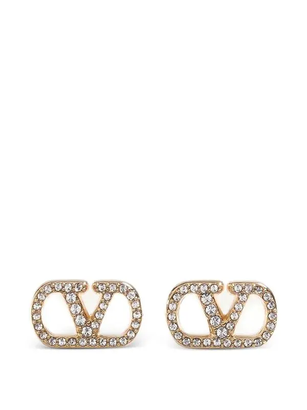 Valentino Garavani Orecchini Vlogo Signature In Metallo E Cristalli Swarovski - Silver