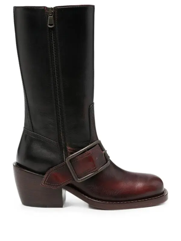Dries Van Noten Square Toe Boot - Brown