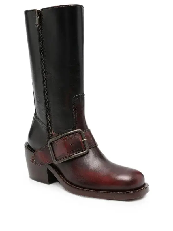 Dries Van Noten Square Toe Boot - Brown