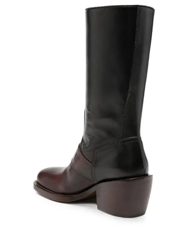 Dries Van Noten Square Toe Boot - Brown
