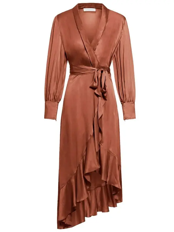 Zimmermann Silk Wrap Midi Dress