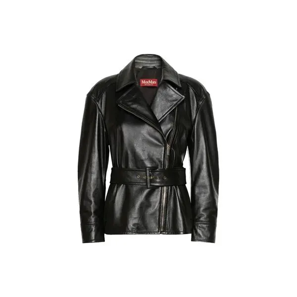 Max Mara Nappa Leather Giusto Jacket - Black