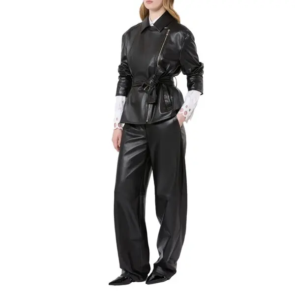 Max Mara Nappa Leather Giusto Jacket - Black